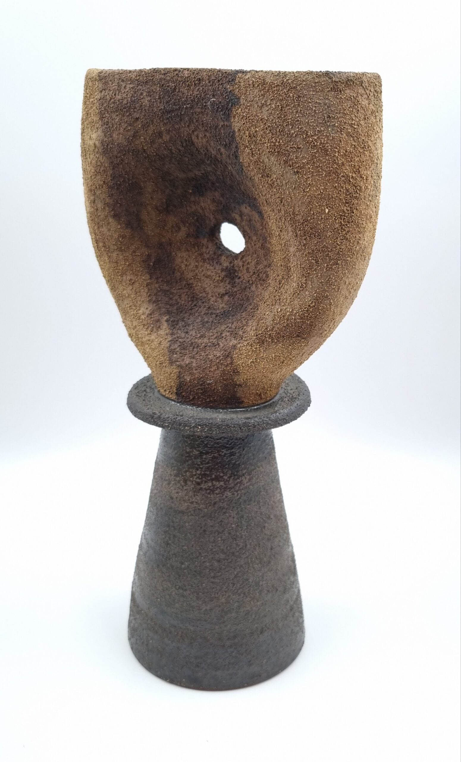 Clive Brooker Pottery Ikebana Vase Form - Vintage Treasures UK
