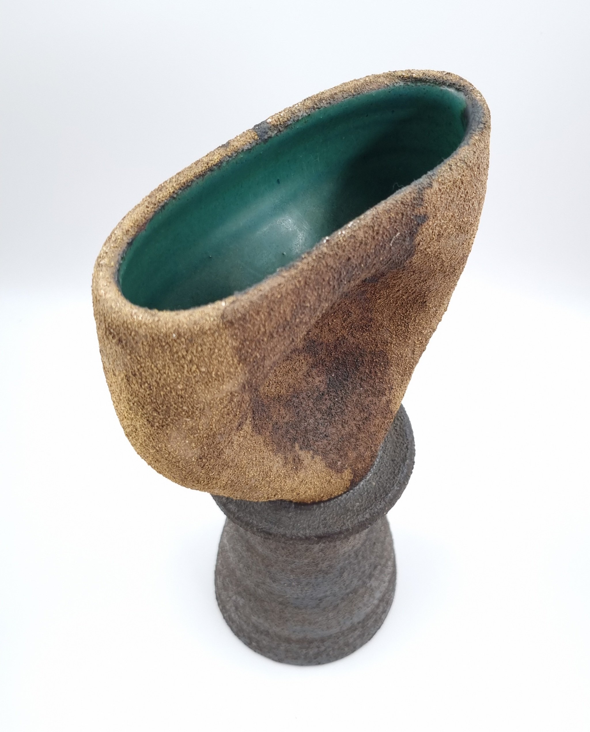 Clive Brooker Pottery Ikebana Vase Form - Vintage Treasures UK